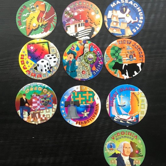Toys | Rare Set Of 54 Pogs 5 Us States 4 Branches Of Government | Poshmark